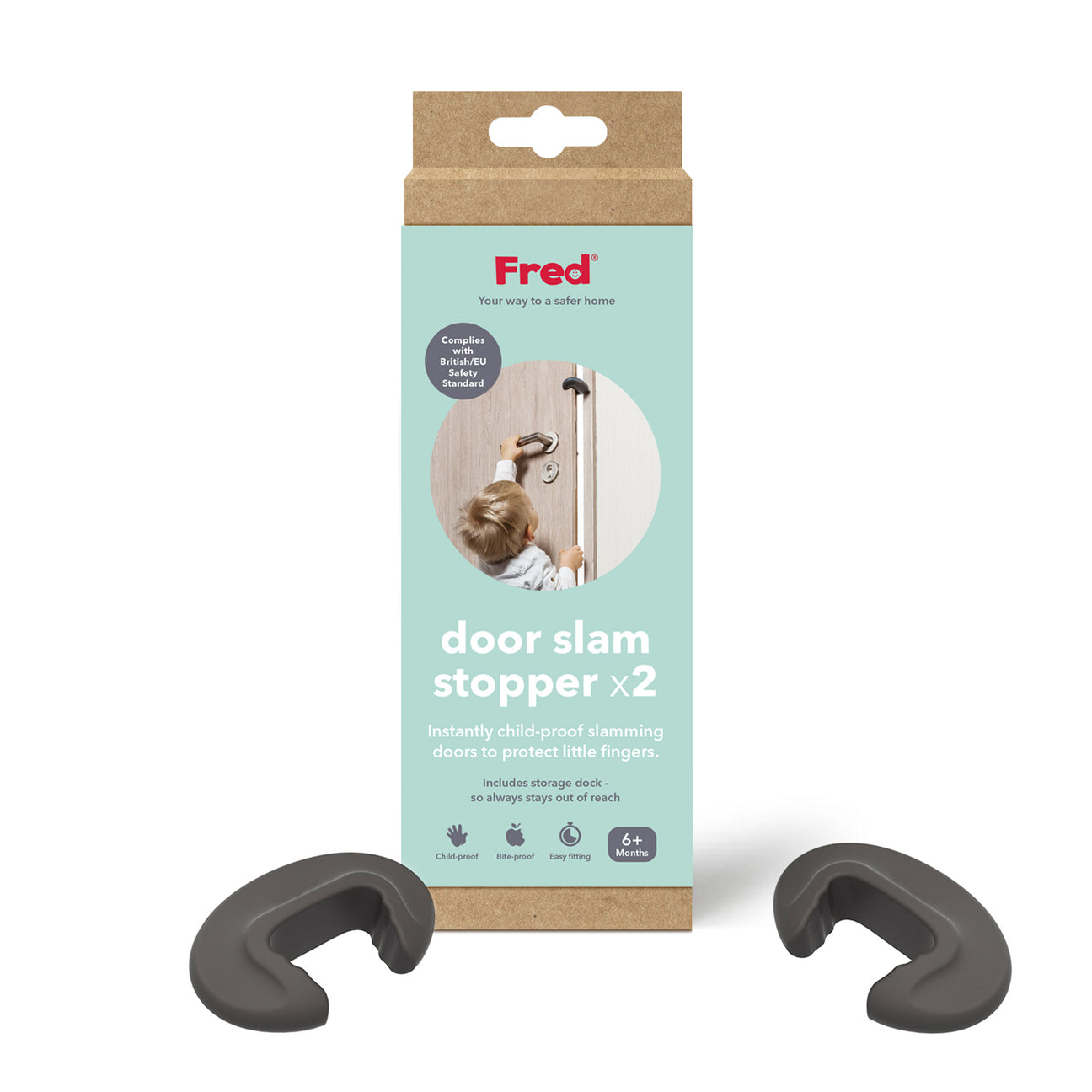 Fred Safety Door Slam Stopper (x2) - Dark Grey