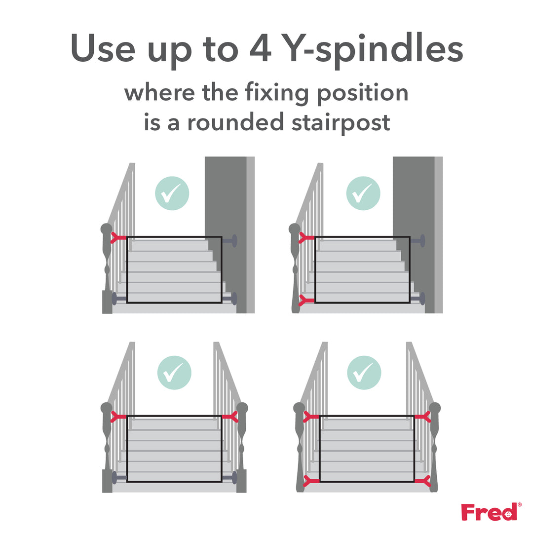 Fred Safety Stairgate Y-spindle - Pure White