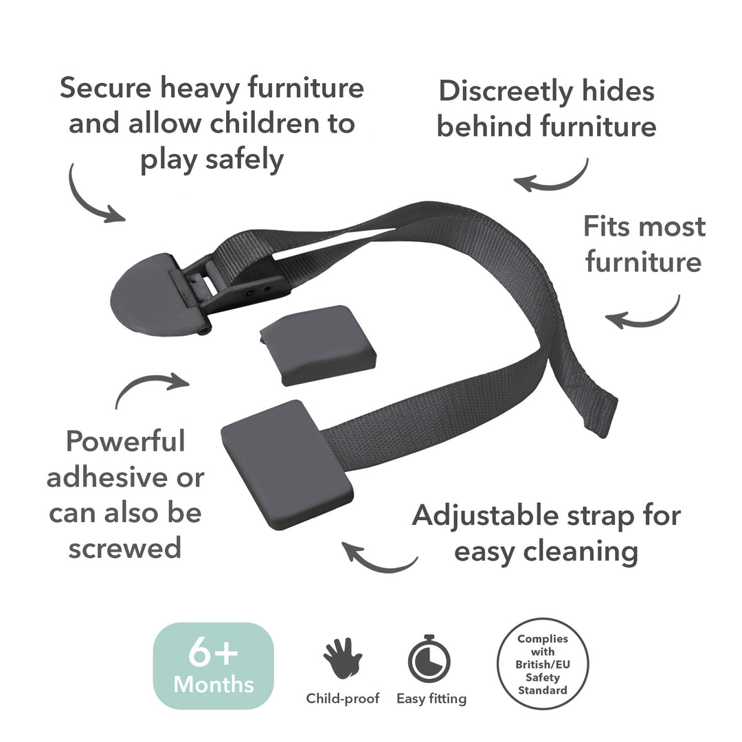 Fred Safety Furniture Anti-Tip Kit (x1) - Dark Grey